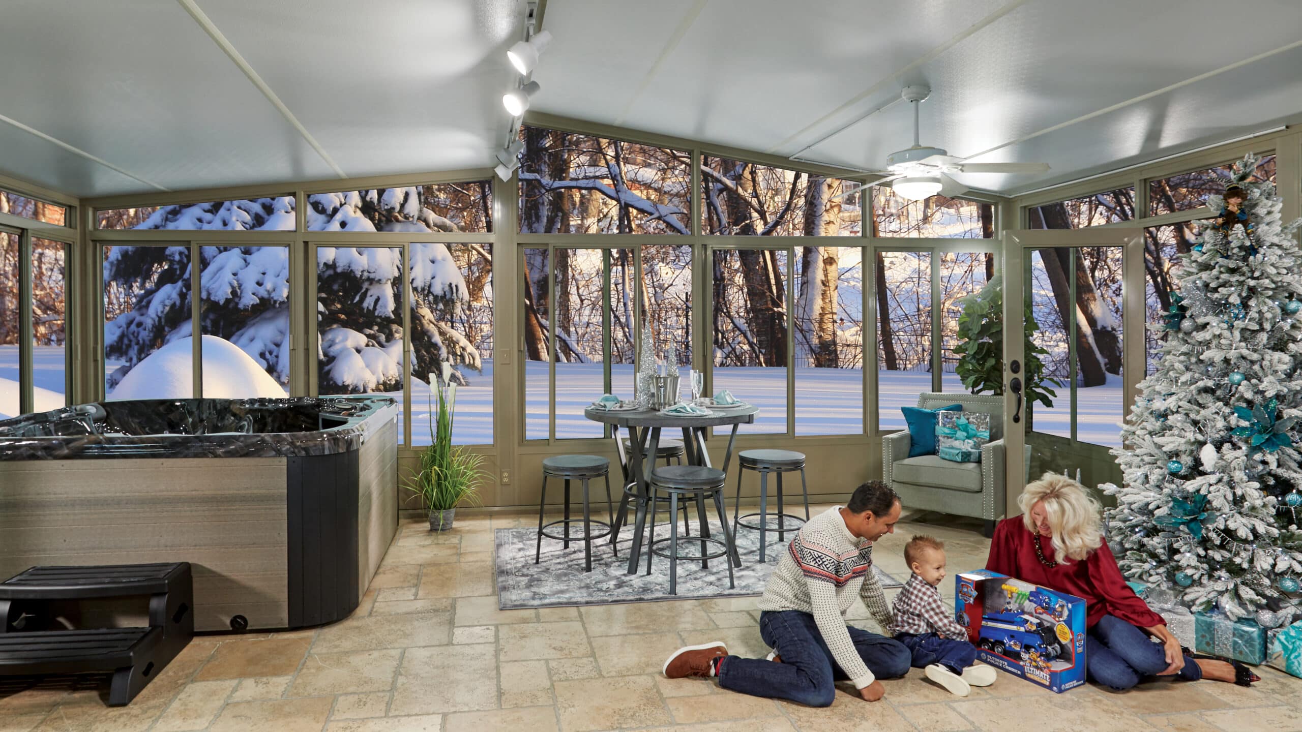 Sun Room With Hot Tubs Designs